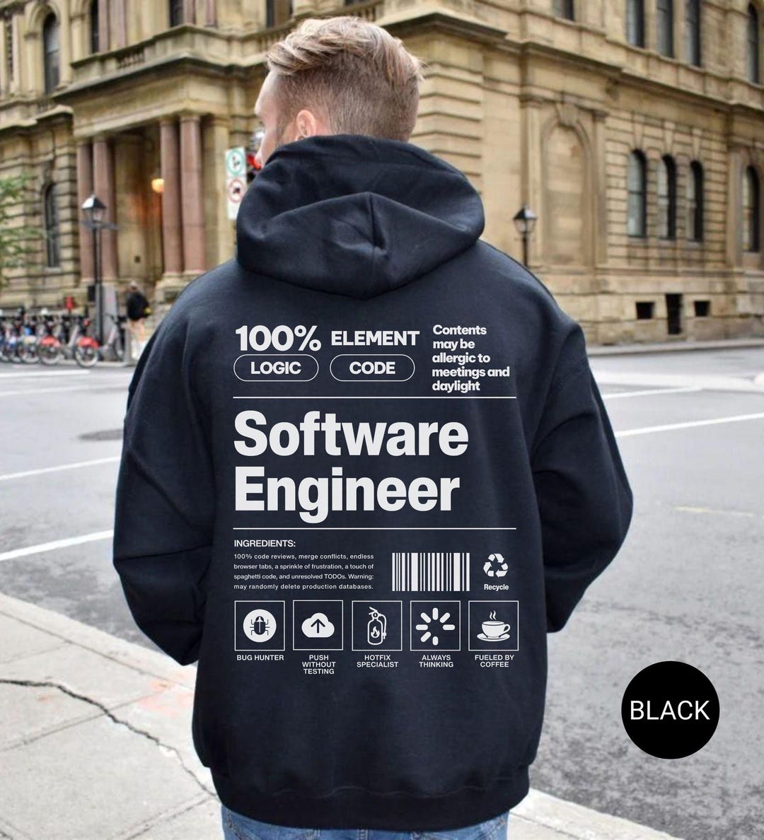 Software Engineer Hoodie, Programming Nerd Gift, Tech Geek Sweatshirt ...