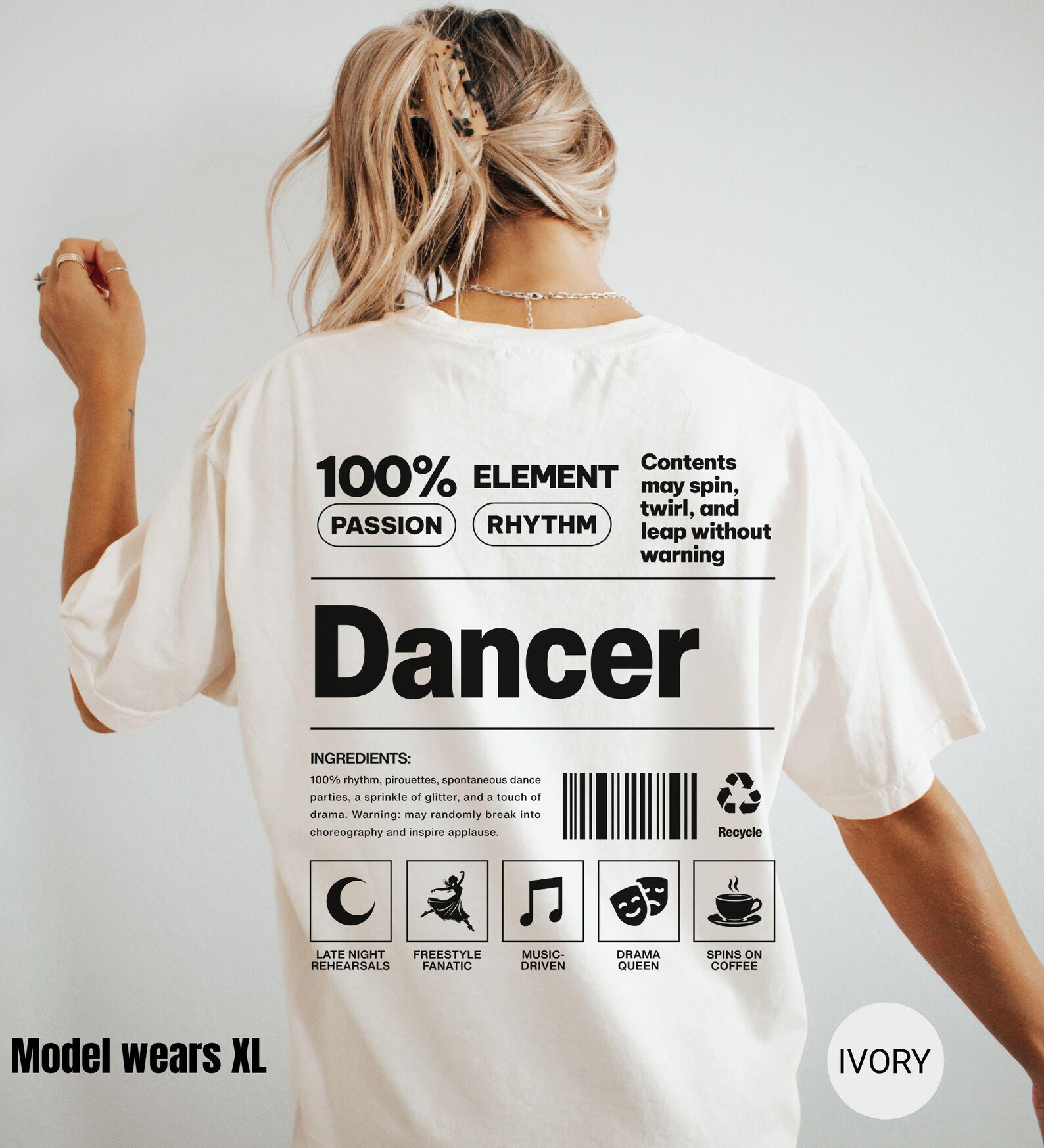 Dancer Nutrition Facts, Comfort Colors Dance Shirt, Funny Dancer Shirt ...