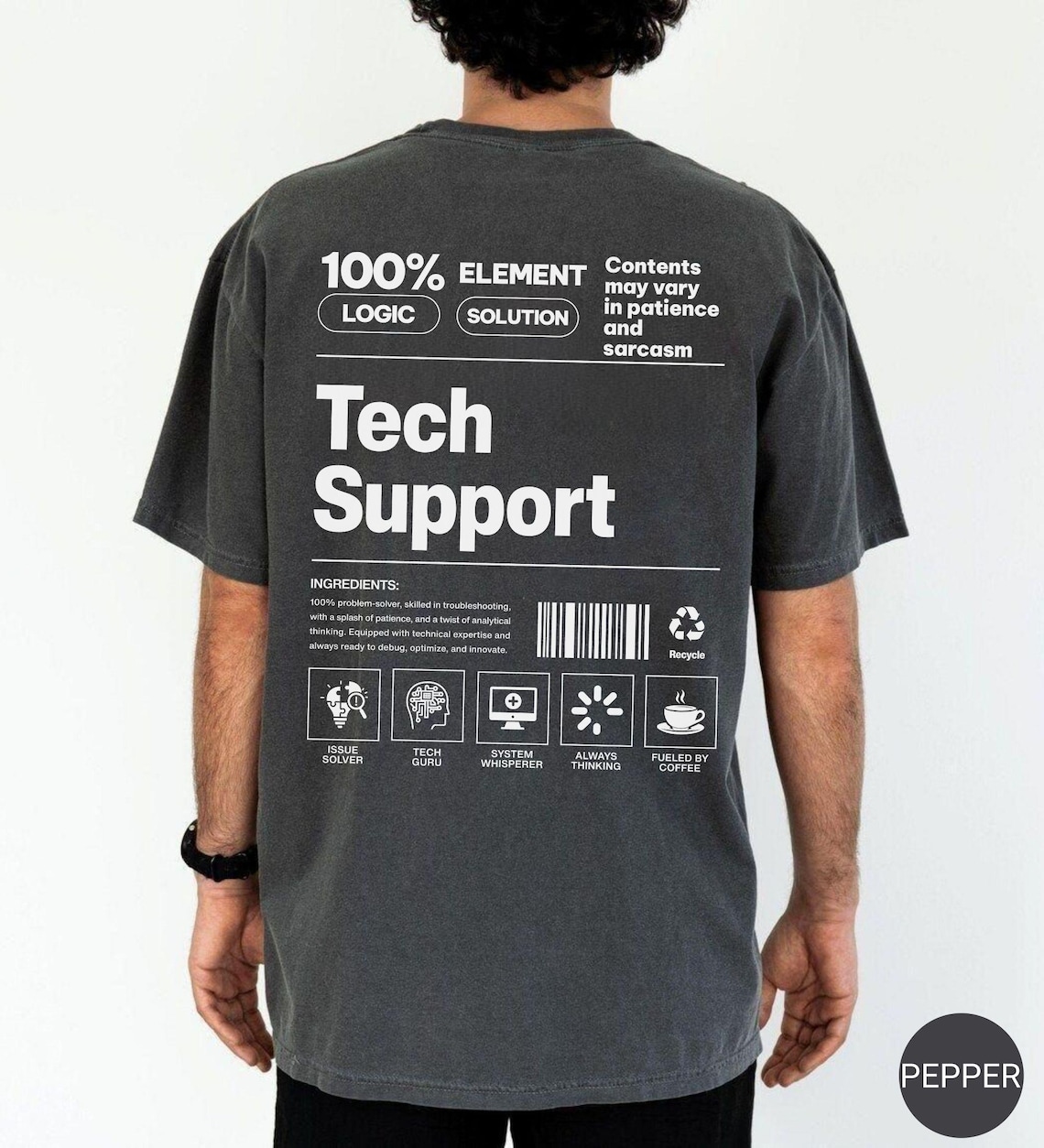 Comfort Colors® Tech Support Shirt, IT Support Tshirt for Dad, Funny ...