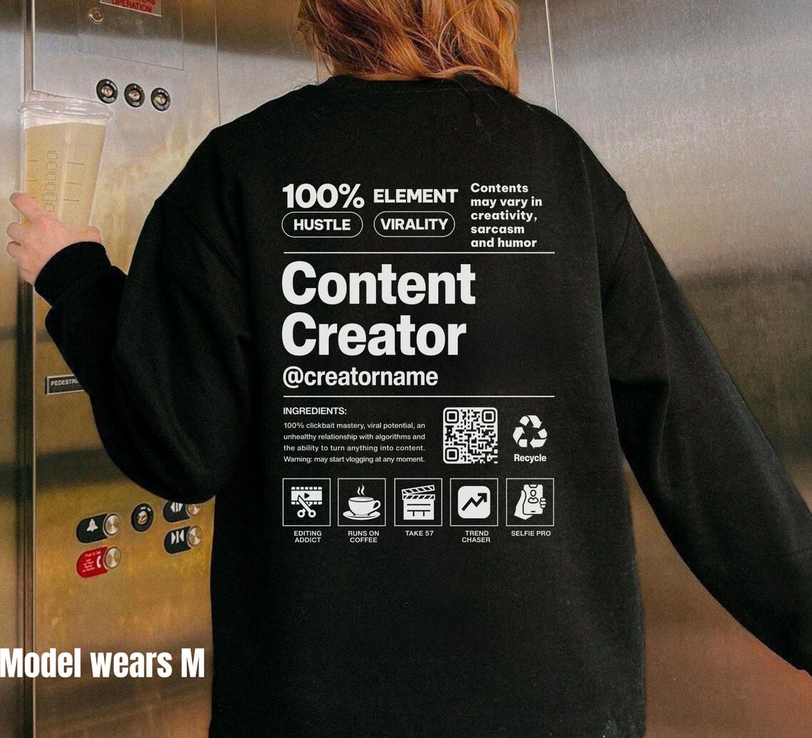 Content Creator Custom QR Code Sweatshirt - Unisex Crewneck, Personalized Social Media ...