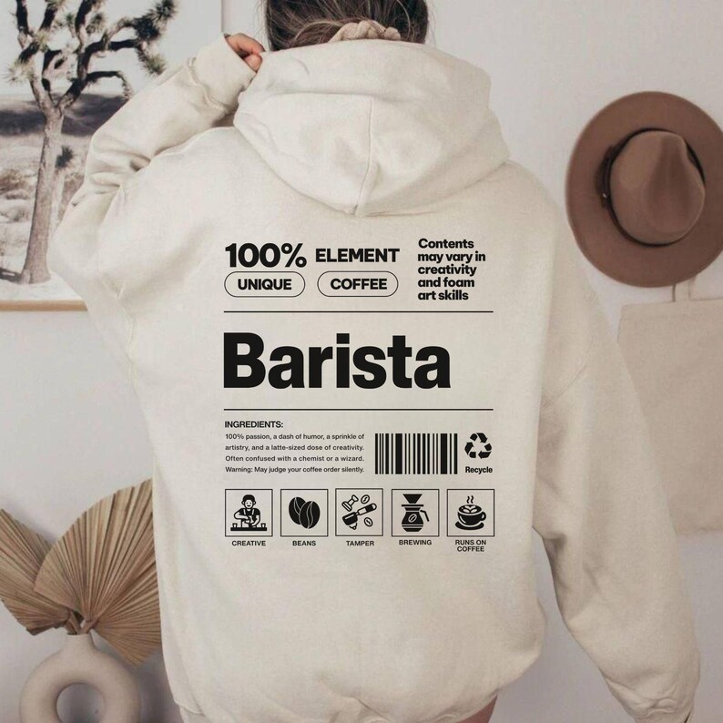 Barista Definition Hoodie Coffee Lover Gift, Coffee Shop Worker Present ...