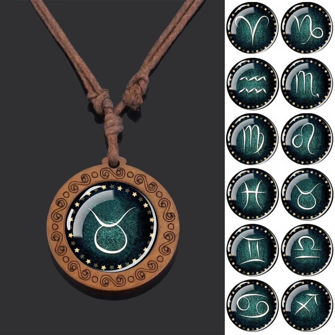 Personalized Zodiac Constellation Necklace • 12 Astrology Sign Pendant ...