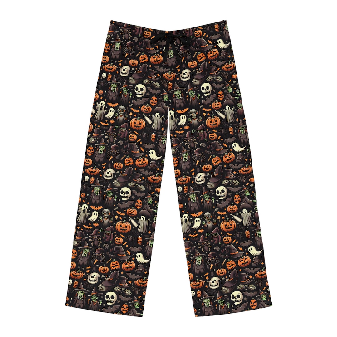 Halloween Style Men's Pajama Pants, Spooky Sleepwear, Scary Lounge ...