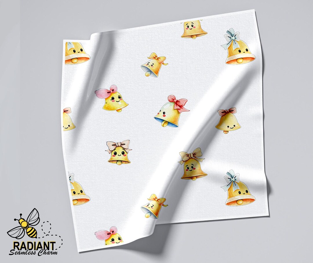 Christmas Bells Digital Paper, Watercolor Christmas Seamless Pattern ...