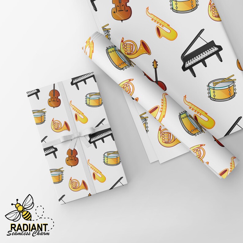 Musical Instruments Seamless Pattern, Musical Instruments Digital Paper ...