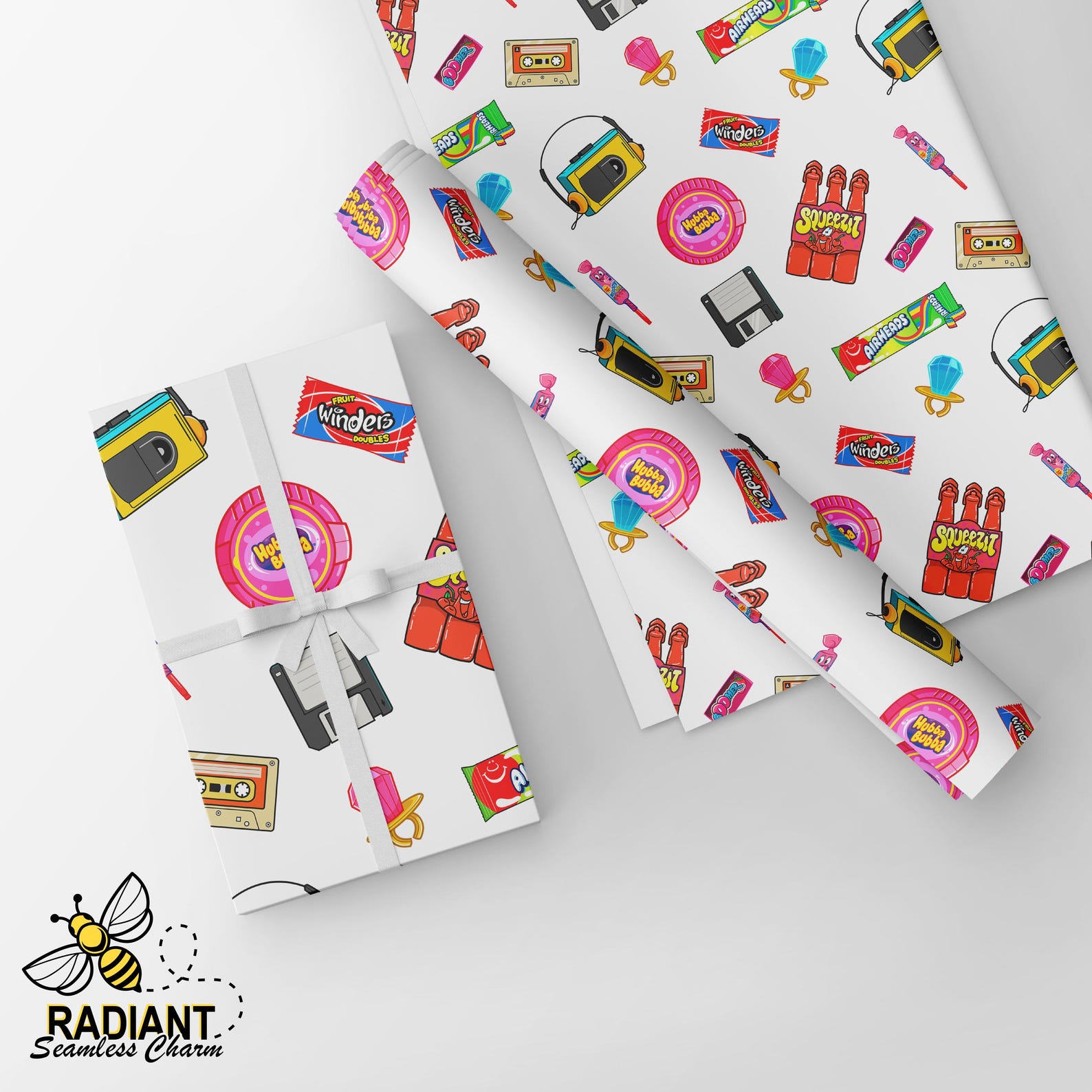 Retro Digital Paper, Retro 90s Scrapbook Paper, 90s Seamless Pattern ...