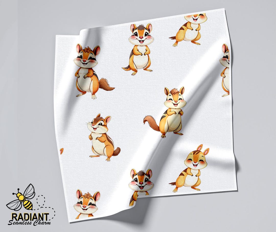 Seamless Watercolor Chipmunk Pattern - Digital Download for Fabric ...