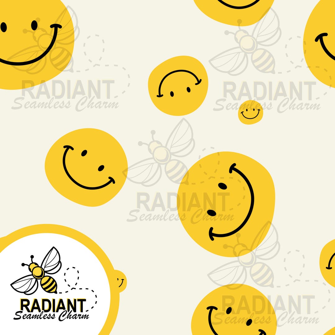 Happy Face Digital Paper, Smiles Scrapbook Paper, Happy Smile Seamless ...