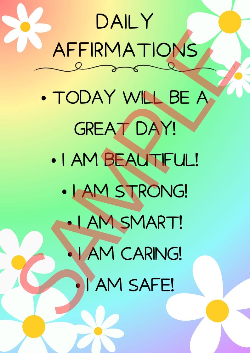 Daily Affirmations Poster - Etsy