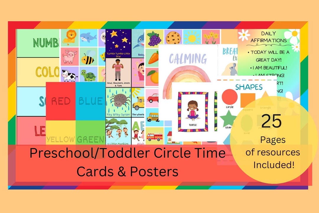 Preschool/toddler Circle Time Cards and Posters - Etsy