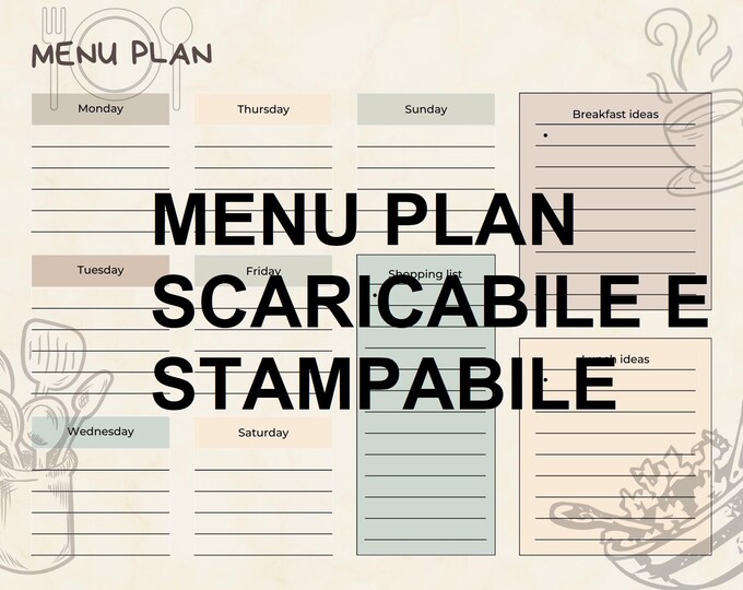 4 Week Menu Plan - Etsy Canada