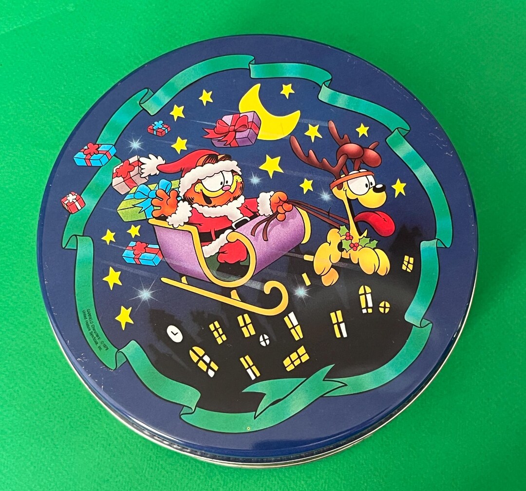 Super Cute Vintage 1978 United Features Garfield and Odie Christmas Tin ...