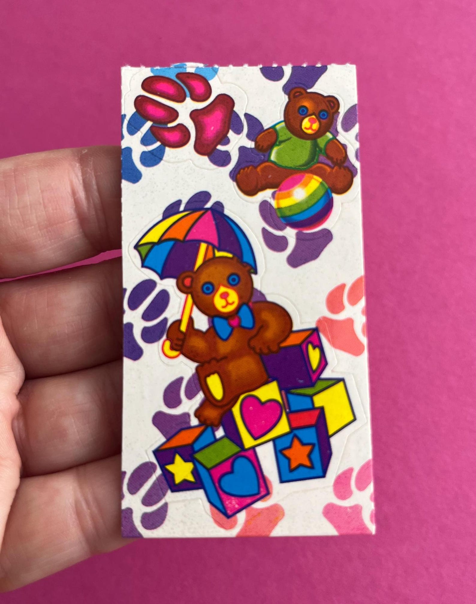 Vintage 1990's Lisa Frank Sticker Bear and Rainbows - Etsy