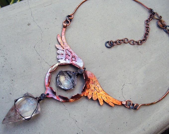 Angel Wing Amulet / Tourmalinated Quartz Rutilated Quartz - Etsy