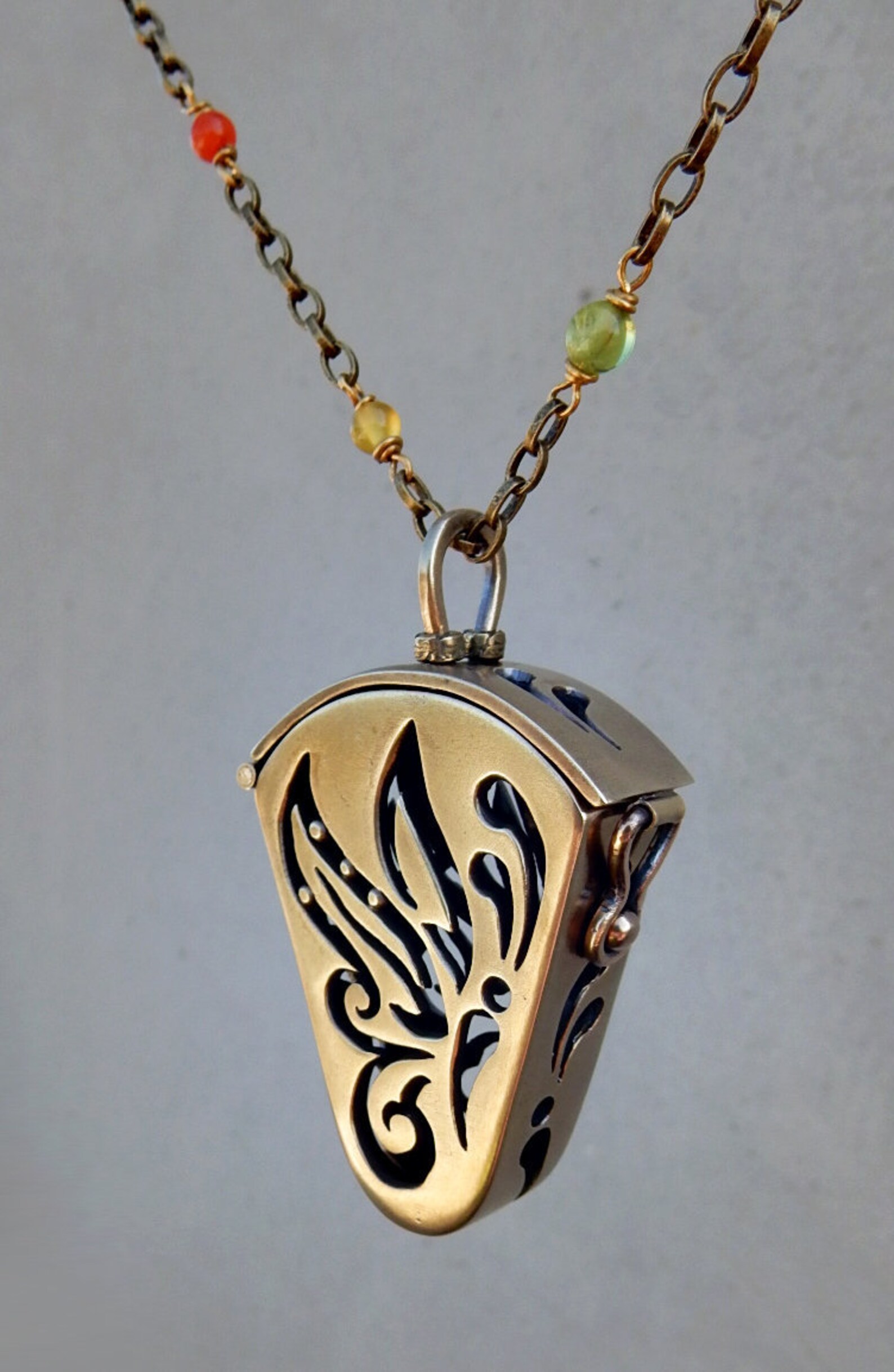 Butterfly Locket, Chakra Stones, Chakra Beads, Handpierced ...