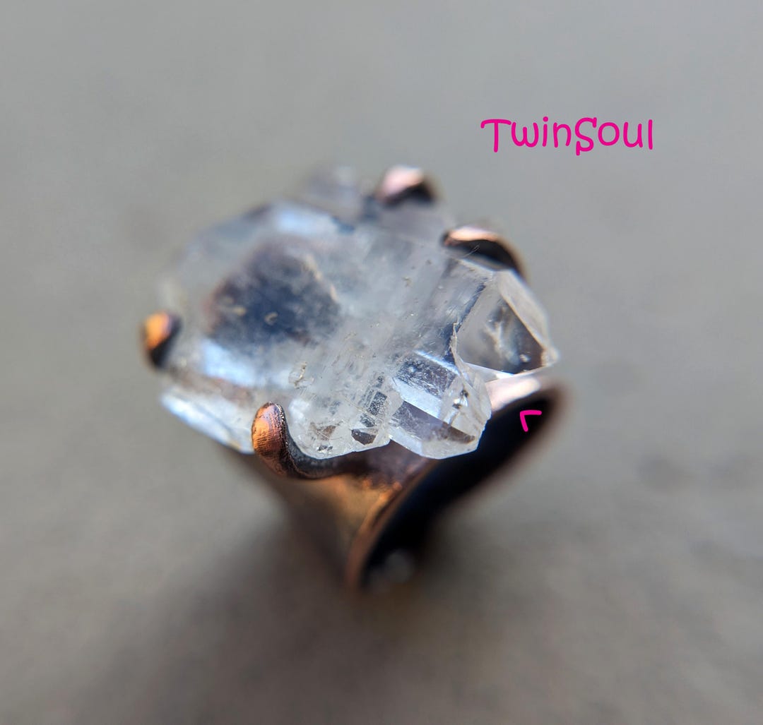 Crystal Ring With Brookite Inclusion Faden Quartz, Twin Soul, Companion ...