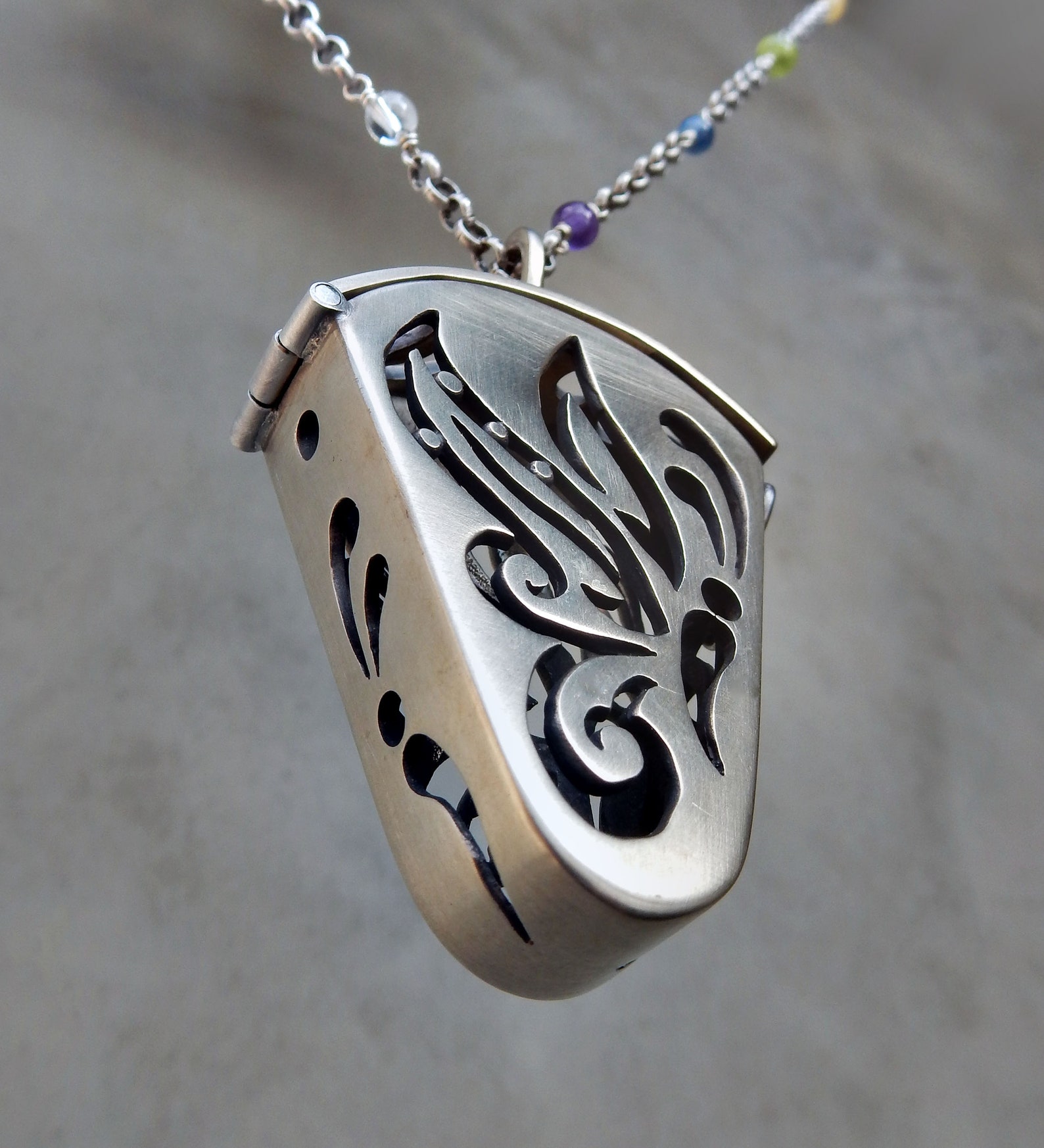 Butterfly Locket, Chakra Stones, Chakra Beads, Handpierced ...