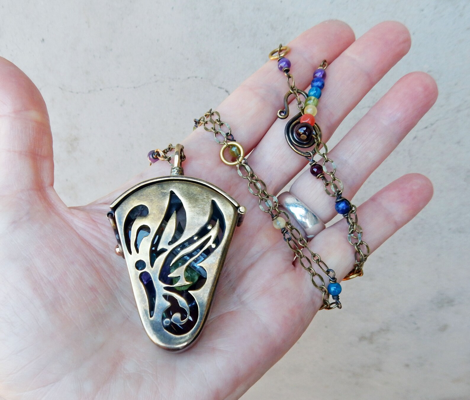 Butterfly Locket Chakra Stones Chakra Beads Handpierced - Etsy