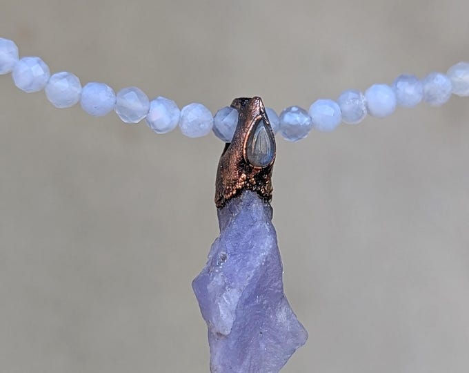 Crystal Amulet With Rare UV Reactive Hackmanite and Labradorite, Blue ...