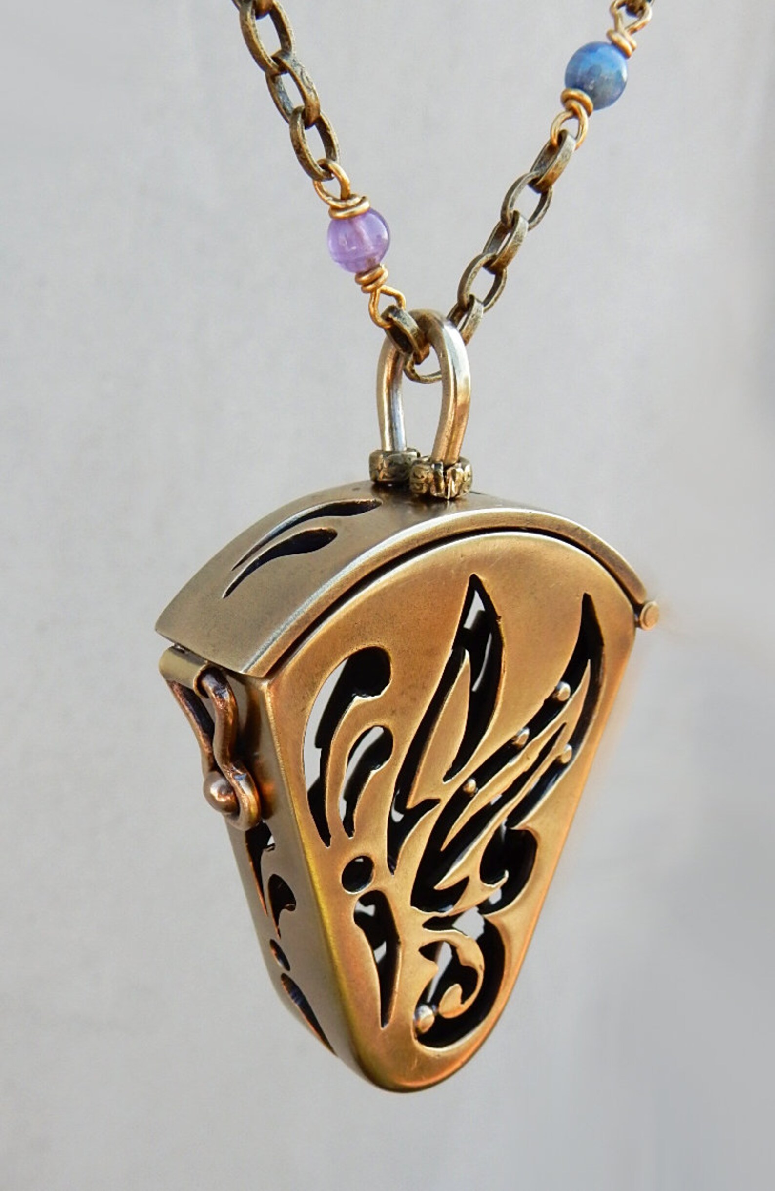 Butterfly Locket, Chakra Stones, Chakra Beads, Handpierced ...