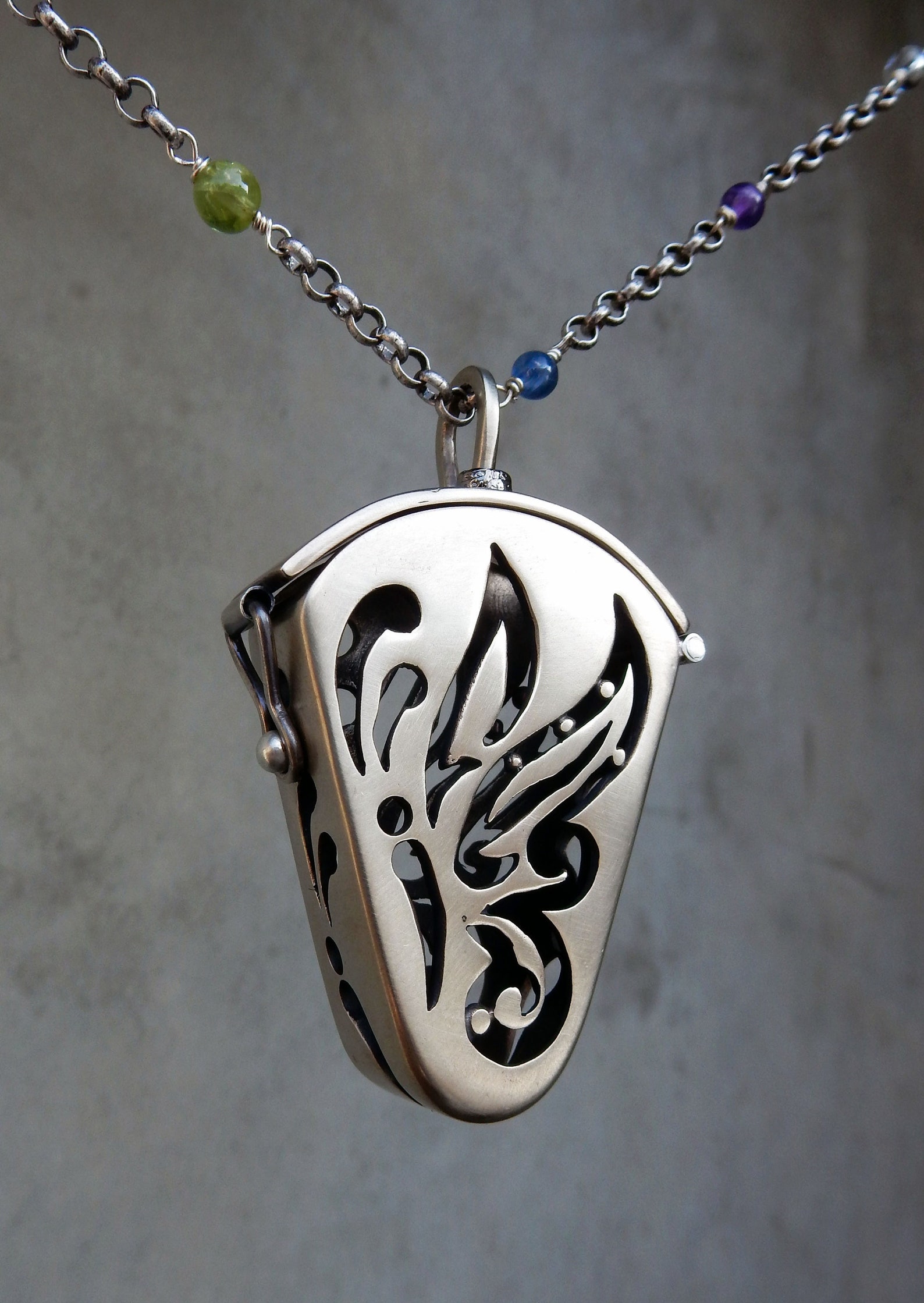 Butterfly Locket, Chakra Stones, Chakra Beads, Handpierced ...