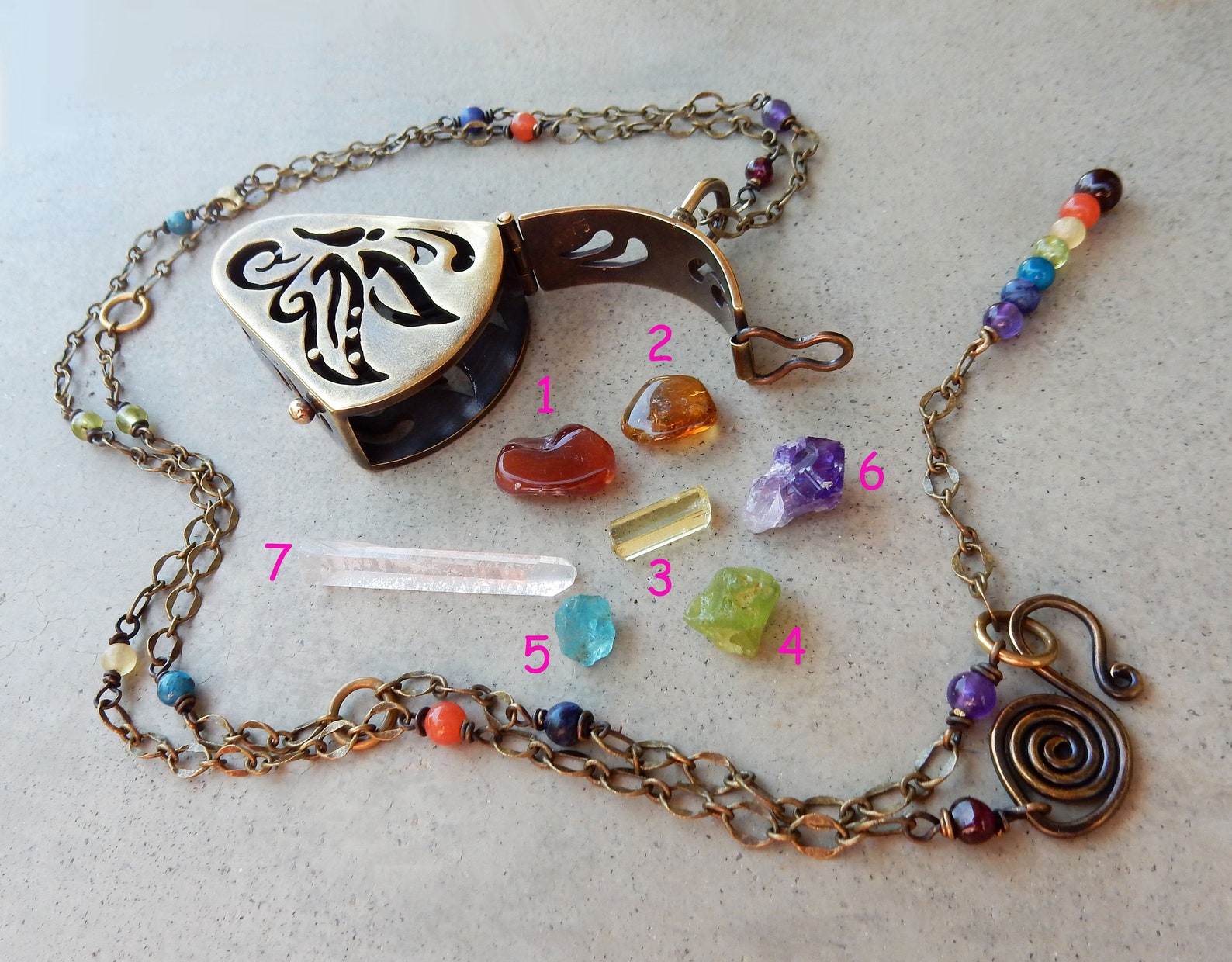 Butterfly Locket Chakra Stones Chakra Beads Handpierced - Etsy