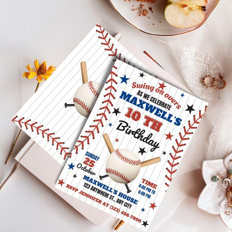 Editable Baseball Birthday Invitation, Baseball Birthday Party ...