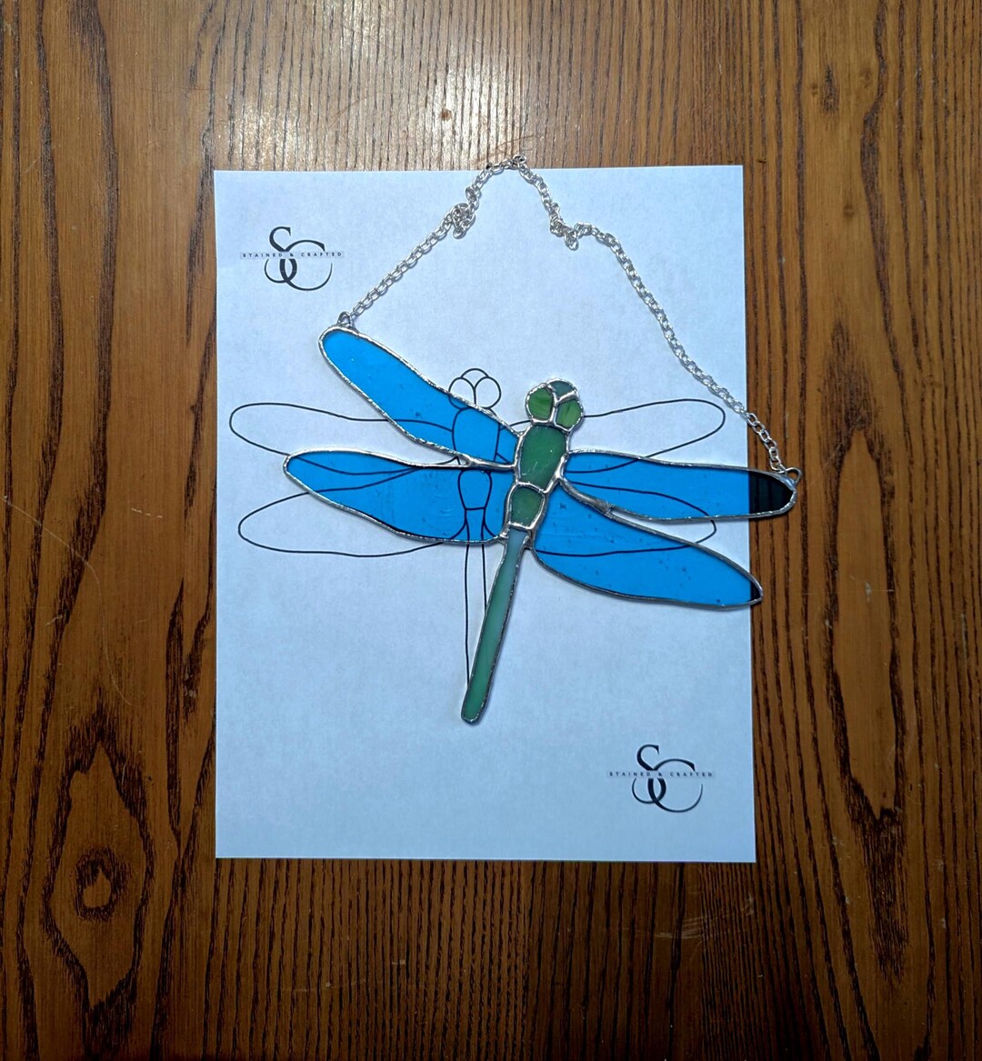 Dragonfly Simple Stained Glass Pattern - Digital Download - Etsy