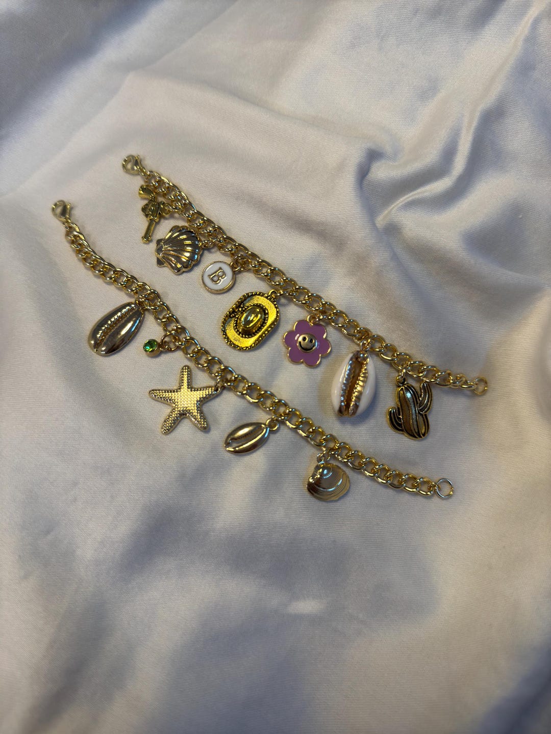 Custom Charm Bracelet Gold Chain - Etsy