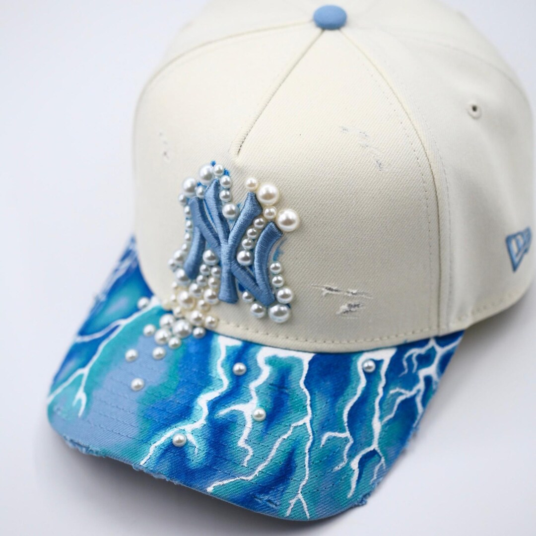 Hand-painted Pearl Baseball Cap | Custom Streetwear Hat - Etsy