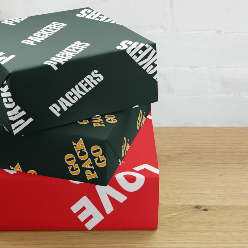 Green Bay Packer Wrapping Paper Sheets - Etsy