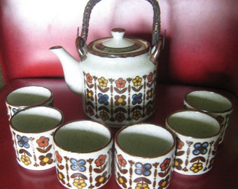 Orange tea set | Etsy