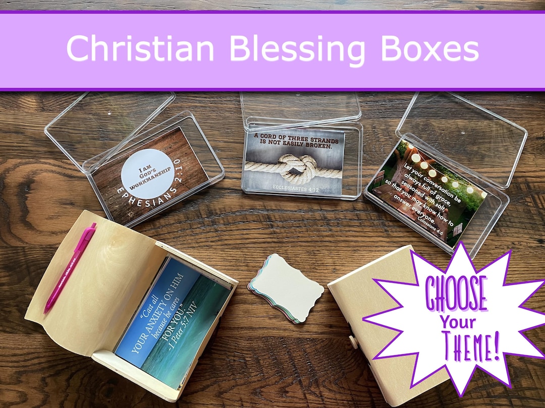 Christian Scripture Box With Bible Verse Cards for Marriage, Home ...