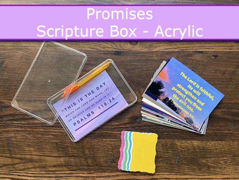 Christian Scripture Box With Bible Verse Cards for Marriage, Home ...