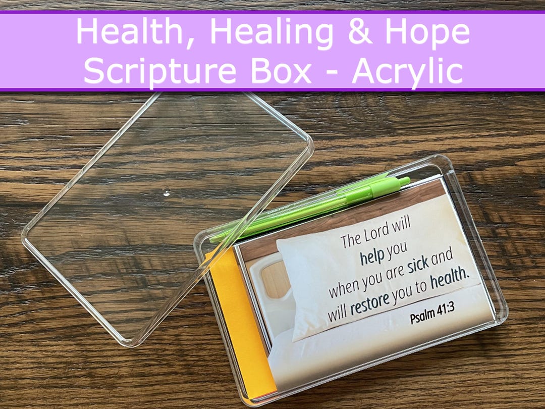 Health & Healing Scripture Cards Box - Acrylic Keepsake - Etsy
