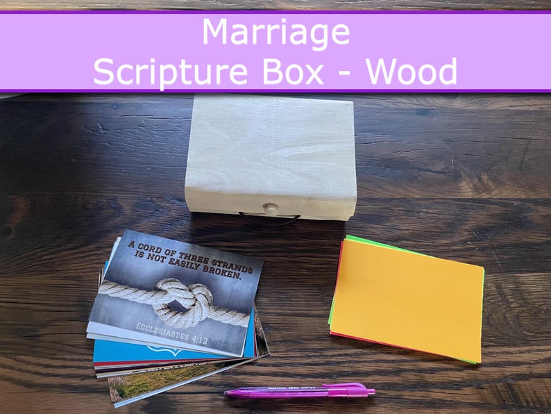 Christian Scripture Box With Bible Verse Cards for Marriage, Home ...