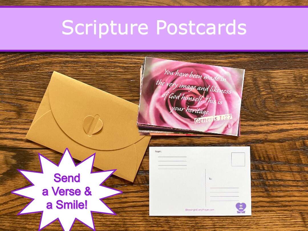 Scripture Postcards: Bible Verse Cards, Christian Gift (pack of 8) - Etsy