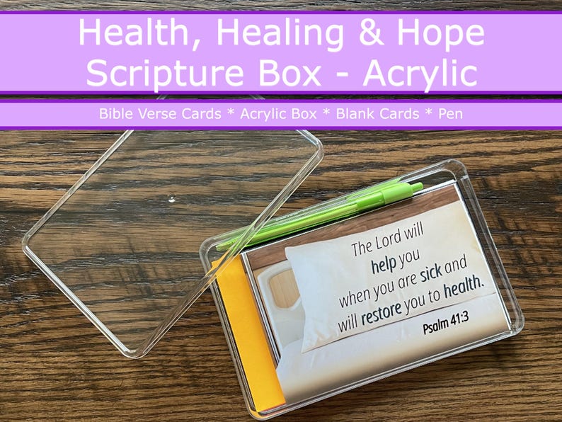 Health & Healing Scripture Cards Box - Acrylic Keepsake - Etsy