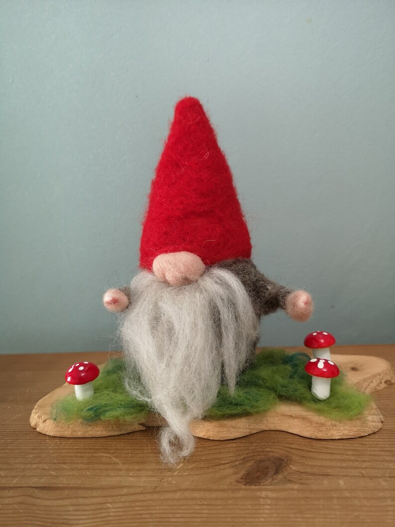 Needle Felted Gonk on Wooden Stand. - Etsy