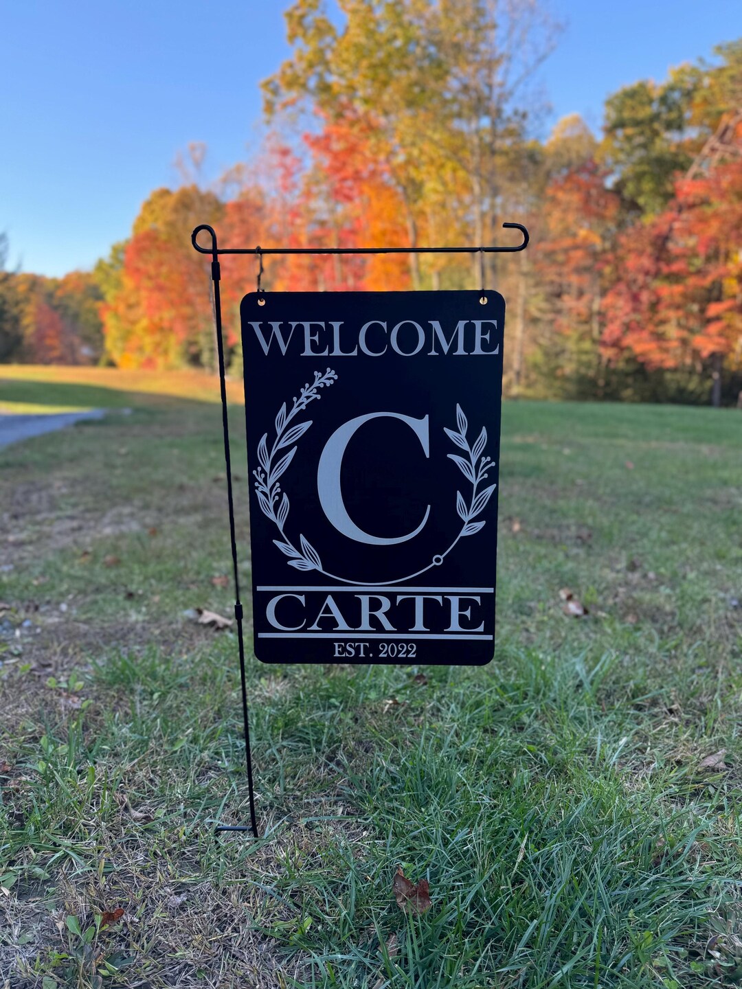 Metal Garden Flag, Metal Sign, Yard Sign, Custom Engraved Sign ...