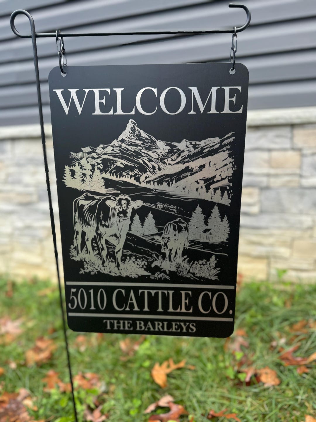 Metal Garden Flag, Farm Metal Sign, Yard Sign, Custom Engraved Sign ...