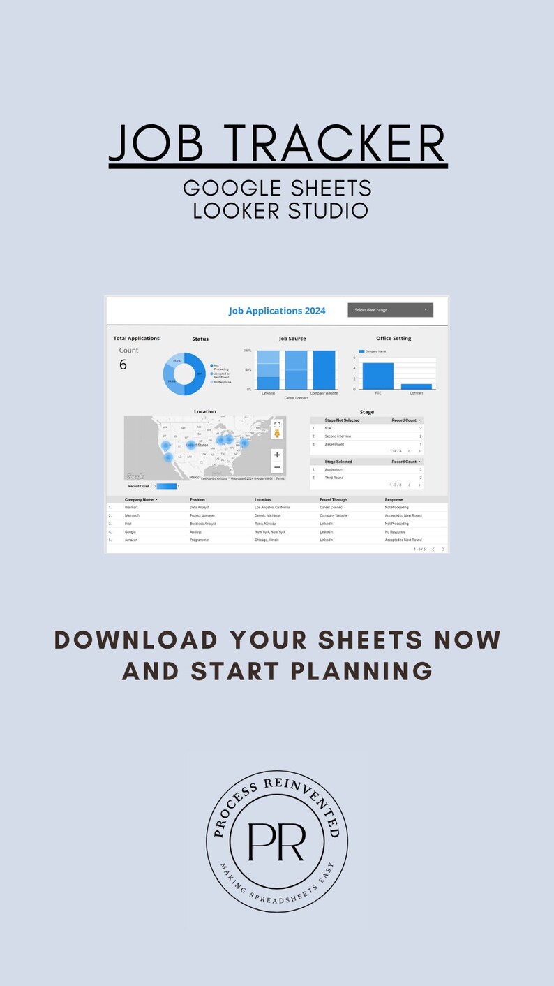 Job Application Tracker Template - Etsy