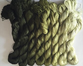 9 skeins Chinese natural mulberry silk embroidery threads | Etsy