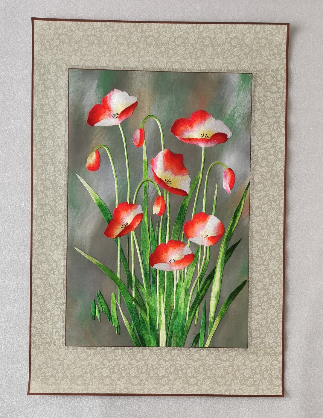 Corn Poppies - Fine Chinese Handmade Silk Embroidery Art Painting ...