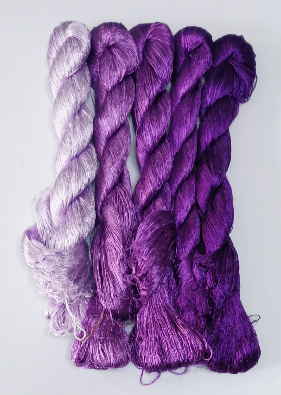 5 Skeins Untwisted Chinese Natural Mulberry Flat Silk Embroidery ...