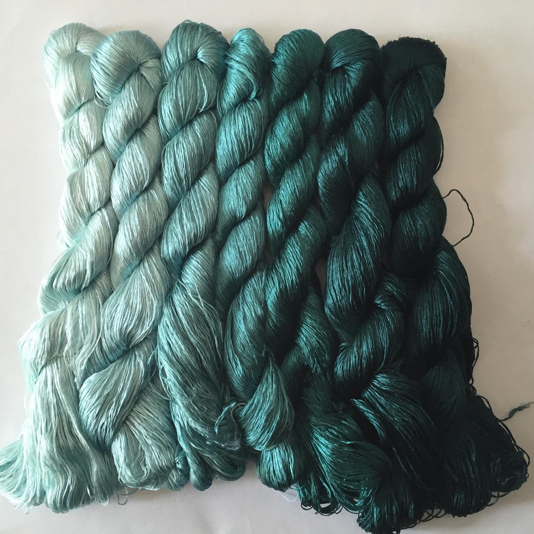 7 Skeins Chinese Natural Mulberry Silk Embroidery Threads Floss 440m ...