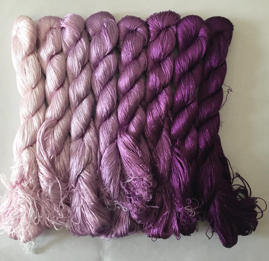8 Skeins Chinese Natural Mulberry Silk Embroidery Threads Floss 440m ...