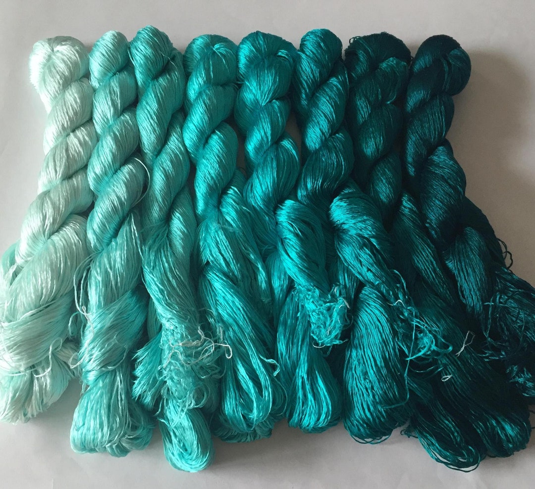 8 Skeins Chinese Natural Mulberry Silk Embroidery Threads Floss 440m ...