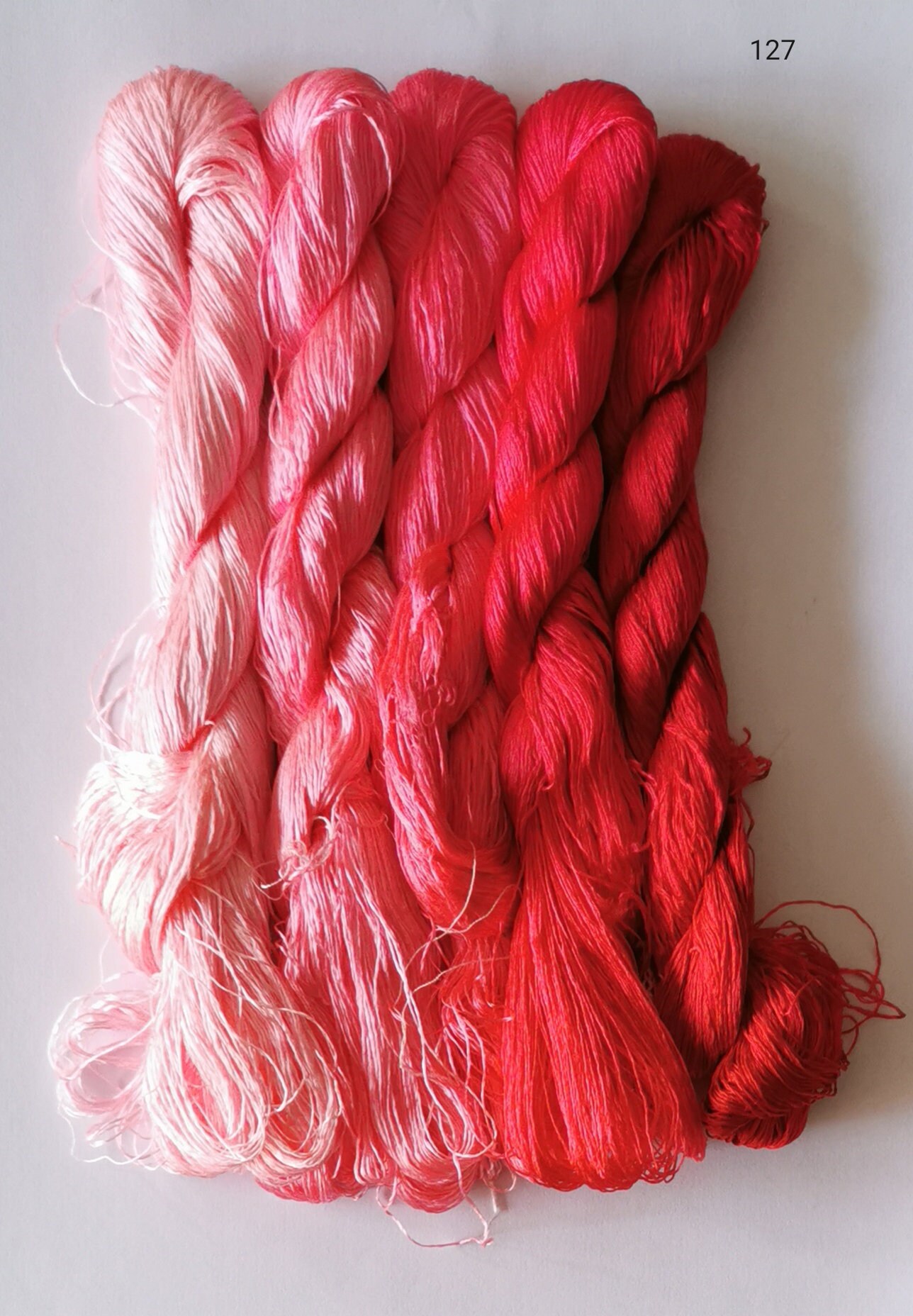 5 skeins hand-dyed 100% natural mulberry silk embroidery floss | Etsy