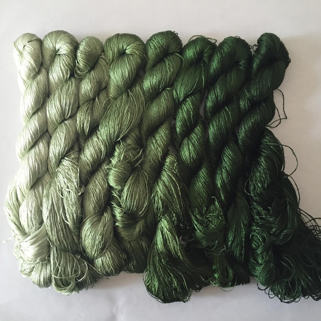 8 Skeins Chinese Natural Mulberry Silk Embroidery Threads Floss 440m ...